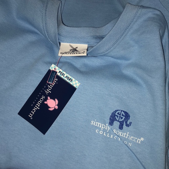 Simply Southern | Tops | Nwt Simply Southern Light Blue Elephant Tee ...